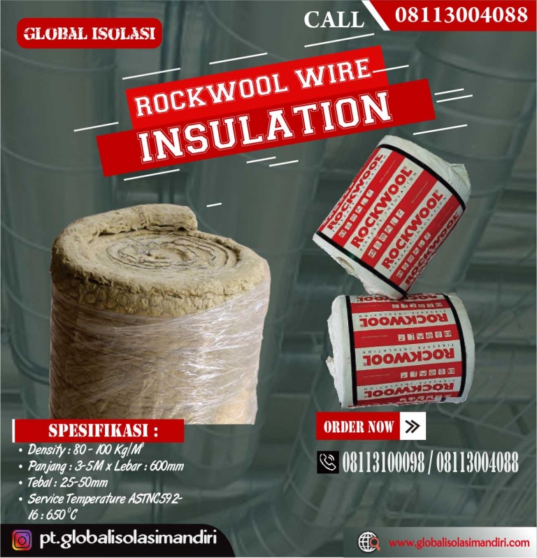 Rockwool Wire Blanket D80 & D100 – Isolasi Panas Tahan Api